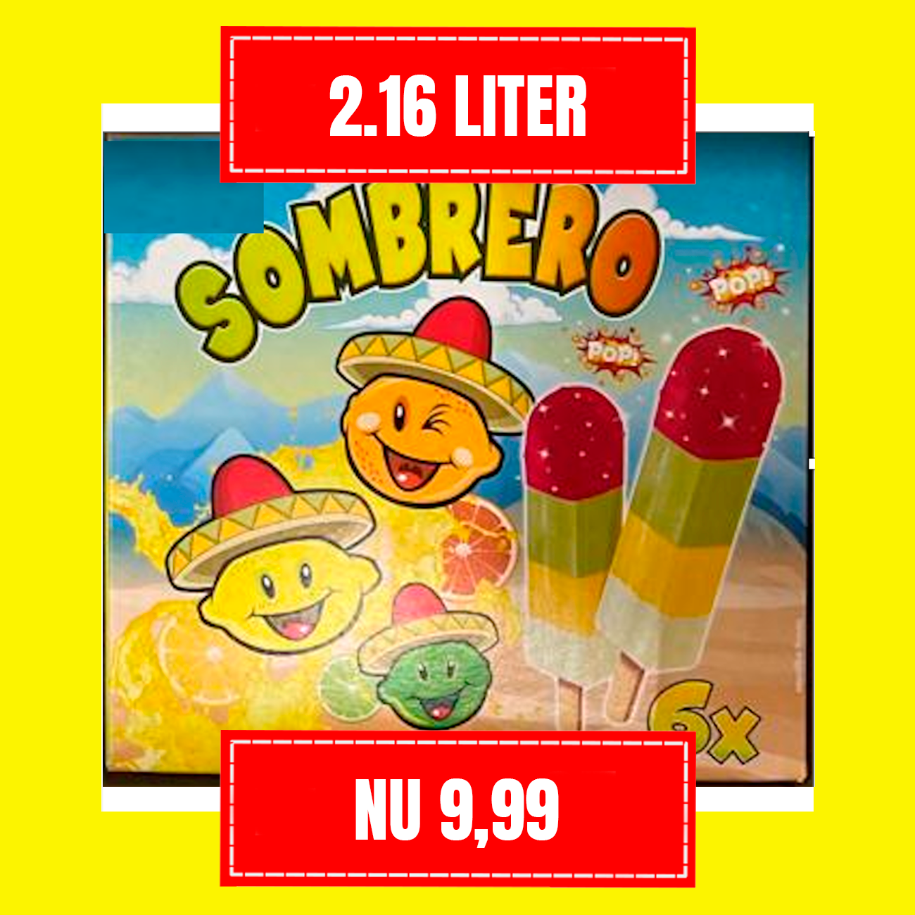 Sombrero Ijsjes 12 Dozen X 6 Ijsjes ( Totaal 72 Ijsjes ) - MegaFoodStunter