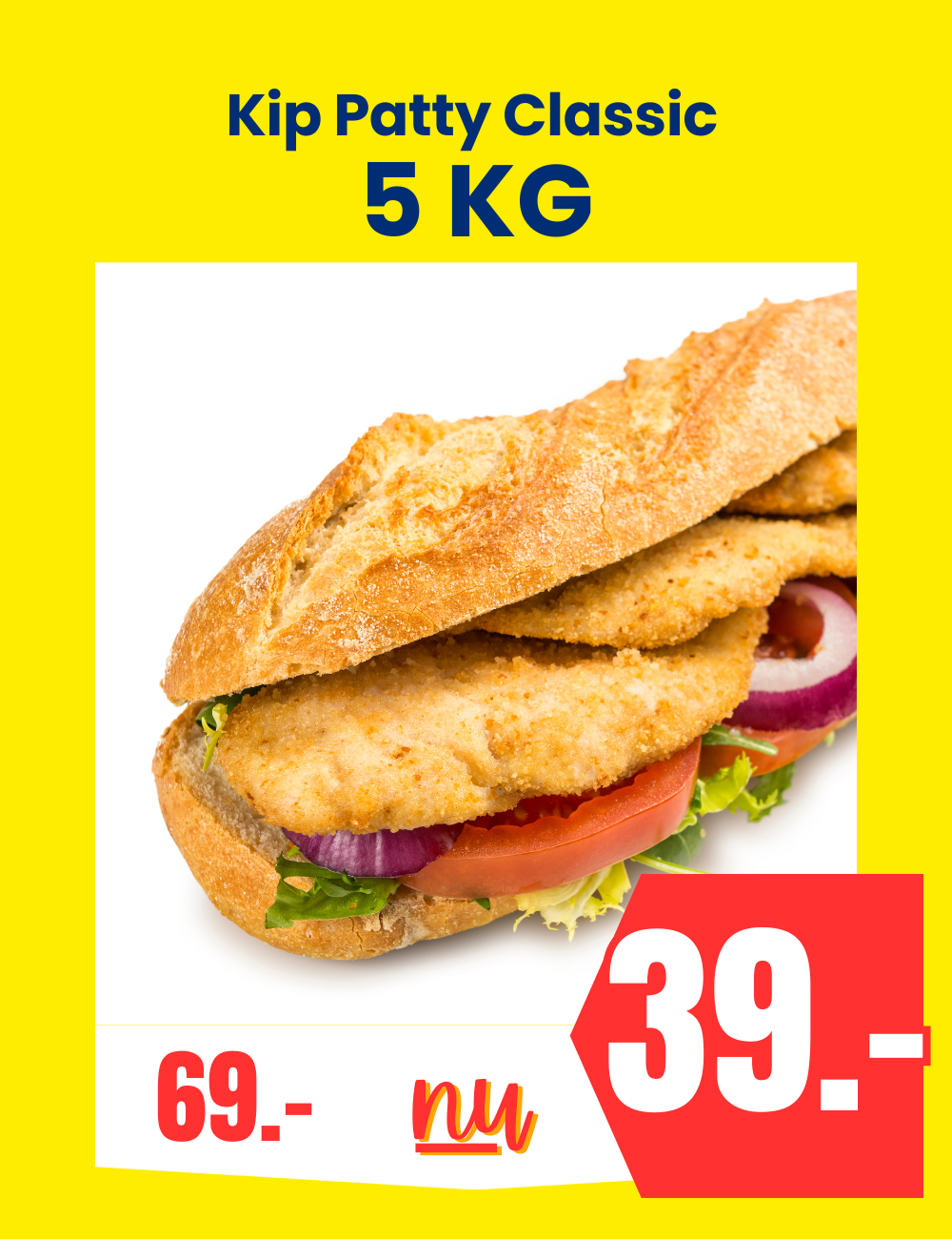 Kip Patty Classic HALAL 5 X 1 Kilo - MegaFoodStunter