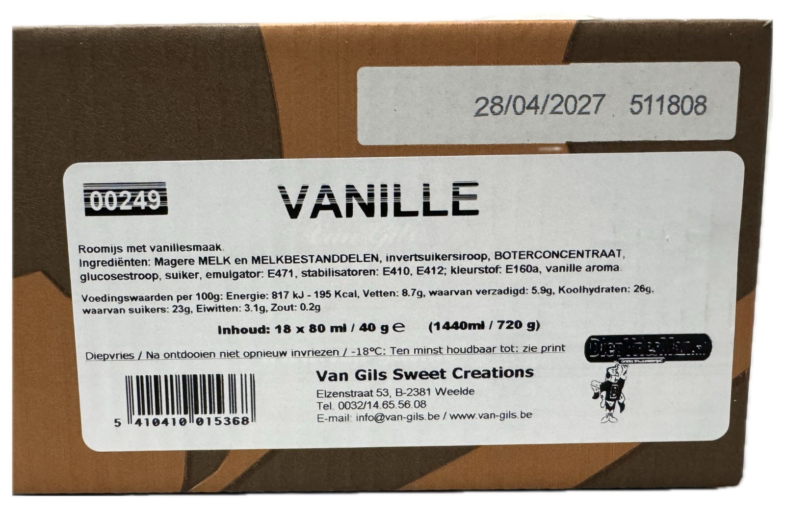 Mini Vanille Roomijsbeker 18x80 Ml. - MegaFoodStunter